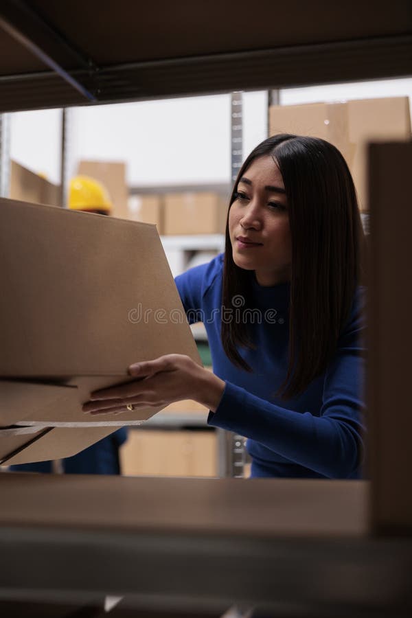 Goods Supply Chain Manager Doing Inventory in Warehouse Stock Image ...