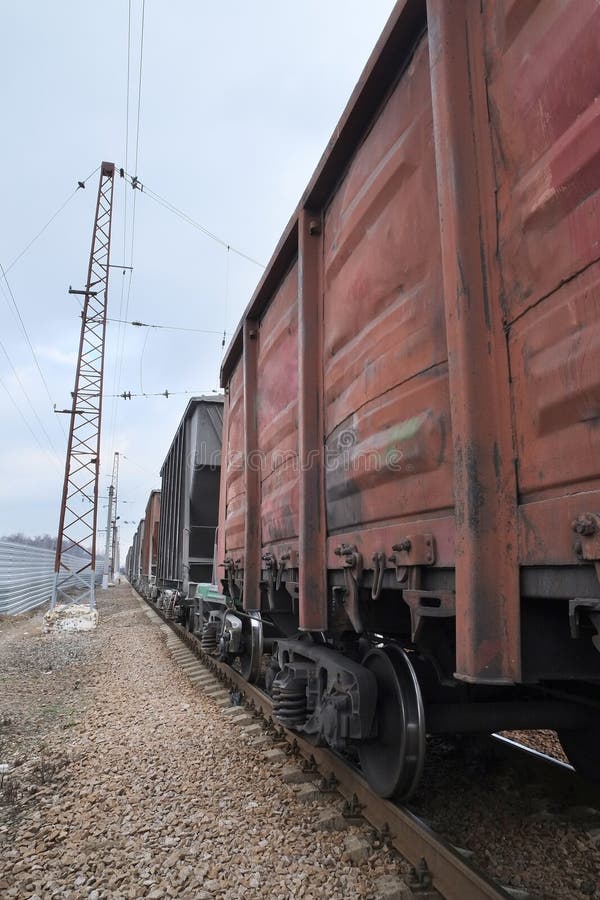Goods train stock image. Image of track, tank, railroad - 25706577