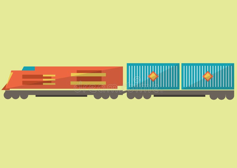 Goods Train. Vector Illustration Decorative Design Stock Vector ...