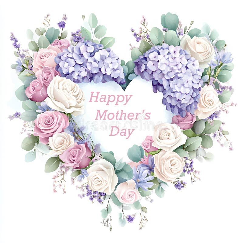 Heart-Shaped Floral Arrangement Featuring Pastel Roses and Lavender ...