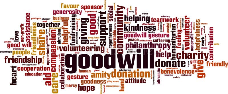 Goodwill word cloud stock vector. Illustration of altruism - 222902175
