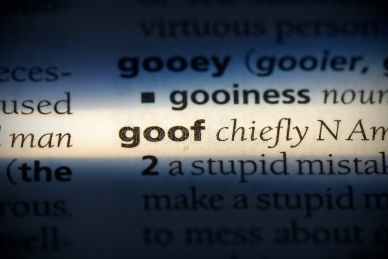 Goof stock image. Image of thesaurus, highlighted, dictionary - 161576393