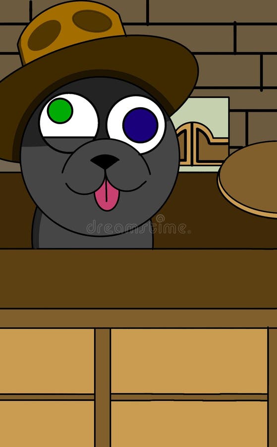 Goofy cowboy dog stock illustration. Illustration of saloon - 157229743