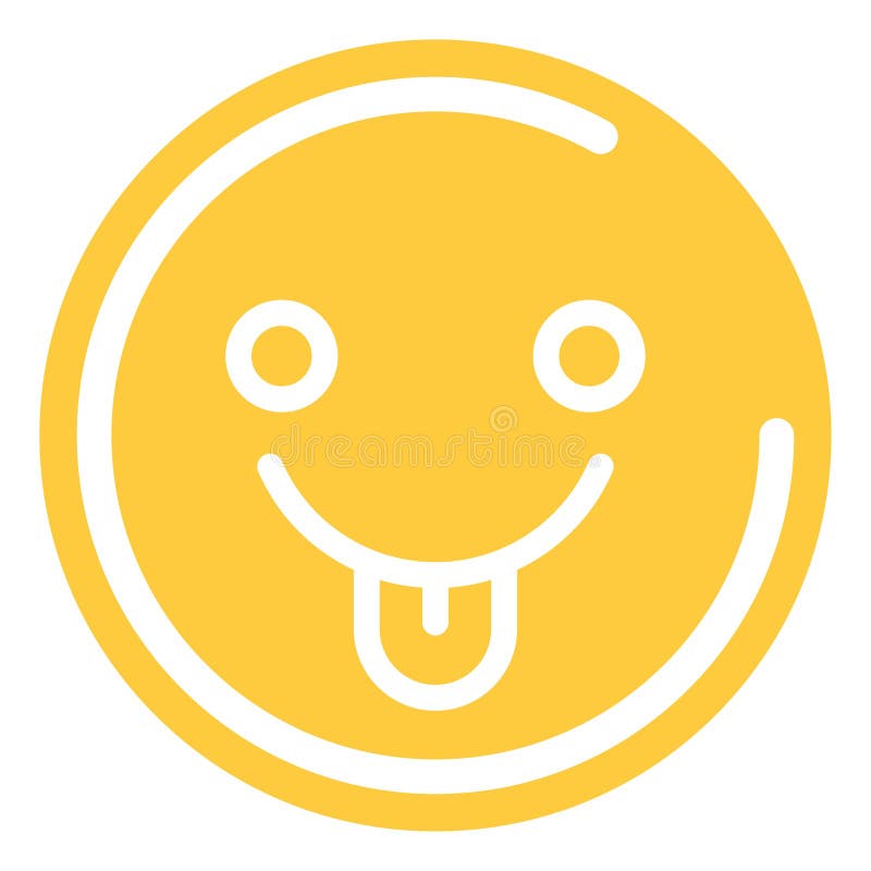 Goofy emoticon, icon stock vector. Illustration of design - 260372120