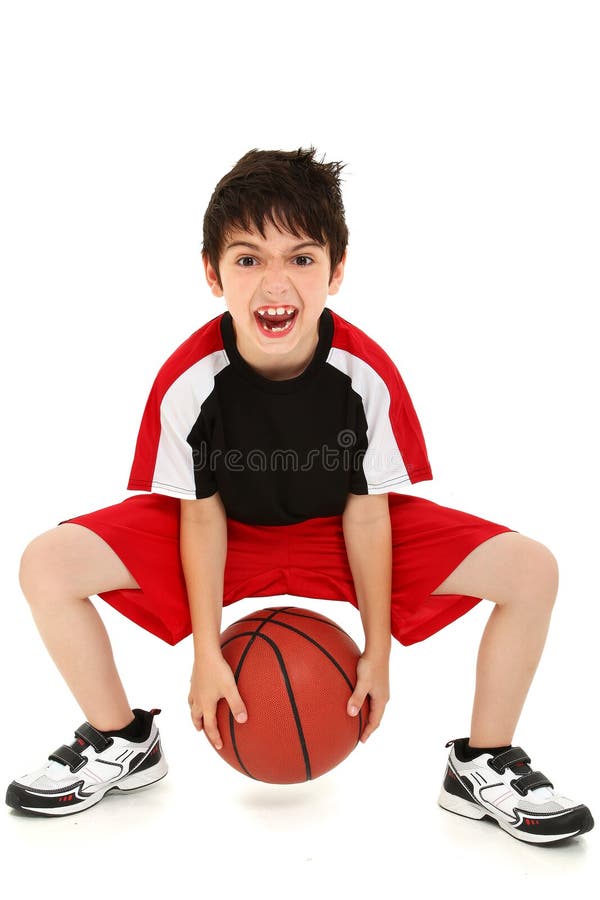 Goofy Funny Boy Child Basketball Player Stock Image - Image of making ...