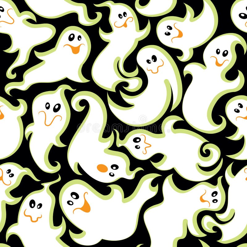 Goofy Ghosts Seamless Pattern Stock Vector - Illustration of seamless ...