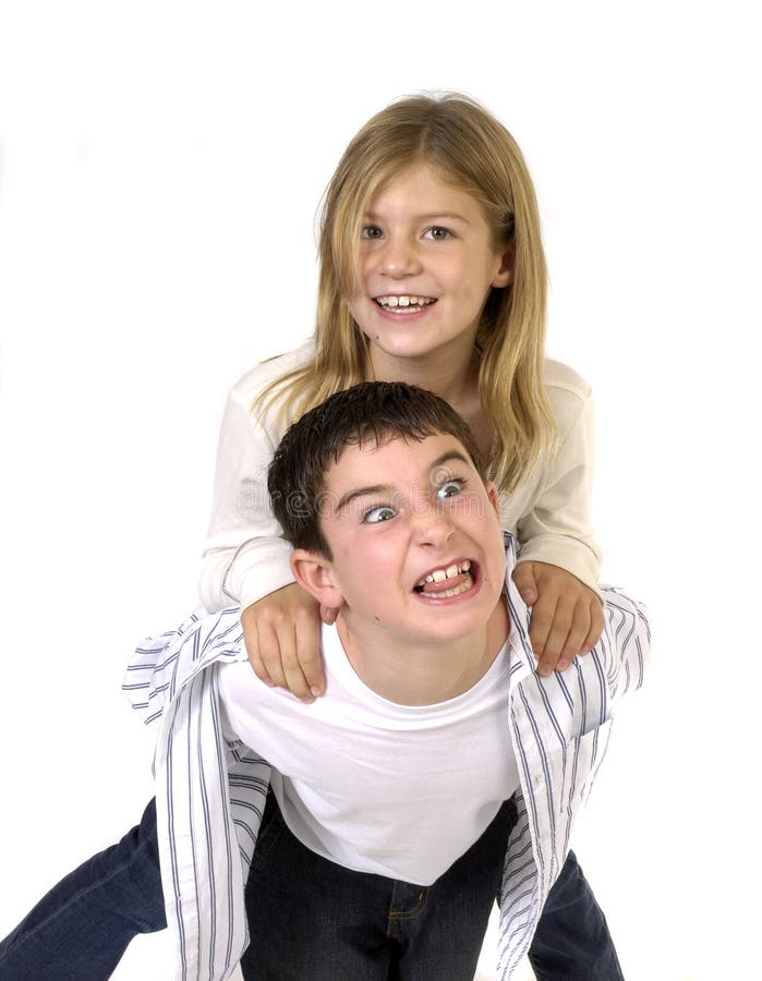 Goofy Boy and Girl stock photo. Image of smile, silly - 4190096