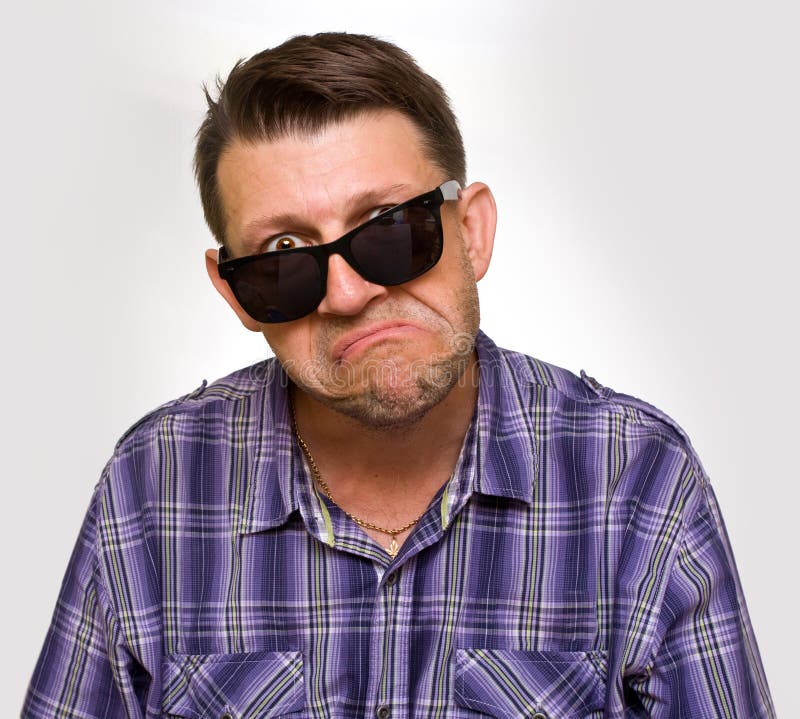 An Angry Man Pointing Middle Finger Stock Image - Image of anger, bald ...