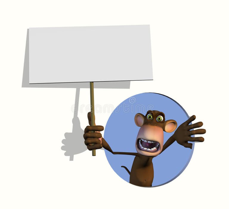 Monkey Holding Sign Stock Illustrations – 557 Monkey Holding Sign Stock ...