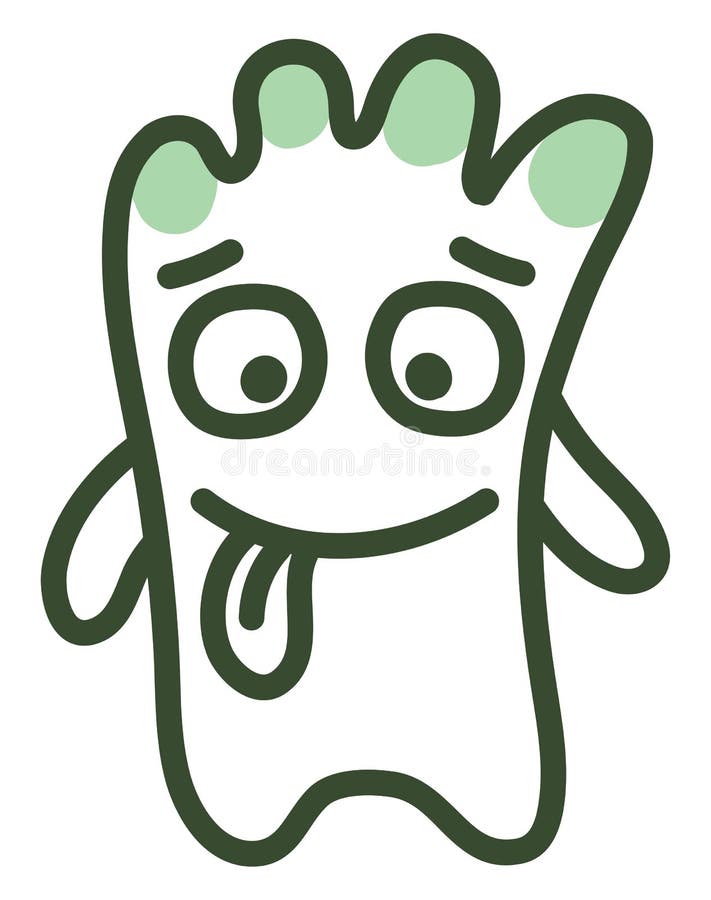 Goofy Red Monster with Blue Hands Cartoon. Vector Illustration. Stock ...