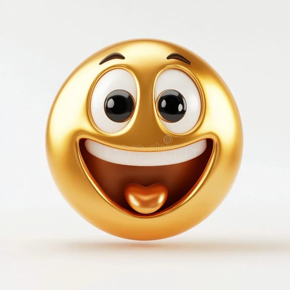 Goofy Three Dimensional Smiley Face Icon for Modern Tech and Social ...