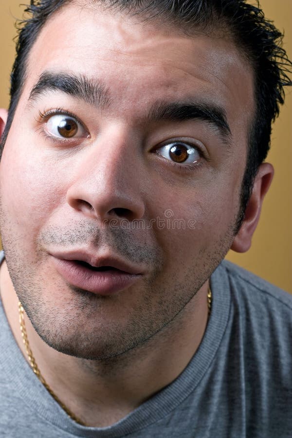 Goofy Young Man stock image. Image of happy, eyebrows - 15260099