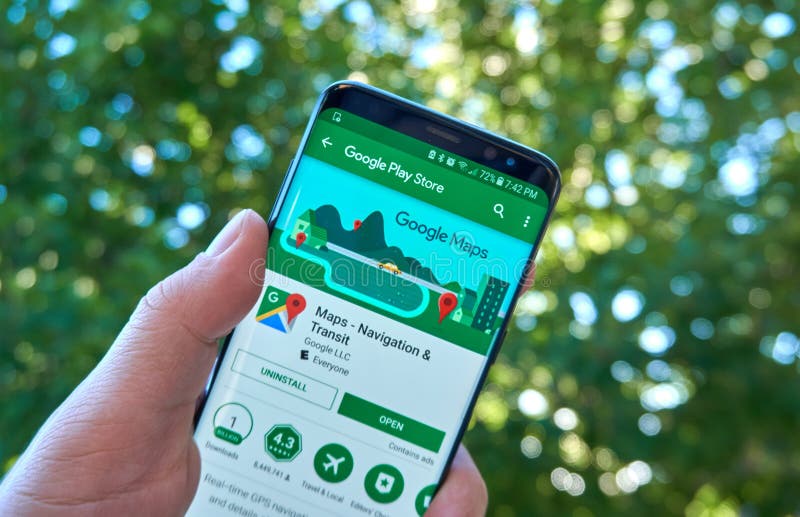 Googl Maps Mobile App on Samsung S8. Editorial Photography - Image of ...