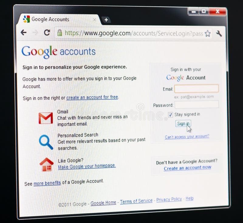 Google accounts editorial image. Image of internet, gmail - 20419485