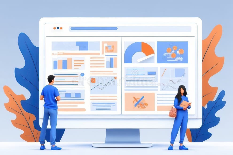 Google Ads Design Concept Redesign Stock Illustration - Illustration of ...