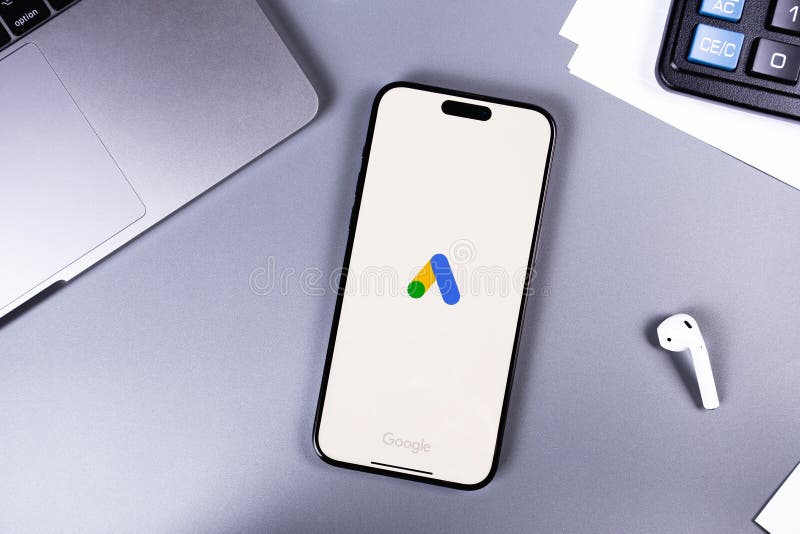 Google Ads Logo Mobile App on a Screen Smartphone IPhone Editorial ...