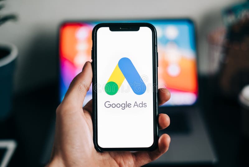 Google Ads Logo on Smartphone Screen in Hand Editorial Photo - Image of ...