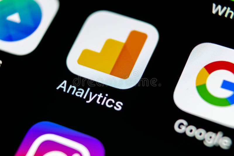 Google Analytics Application Icon on Apple IPhone X Screen Close-up ...