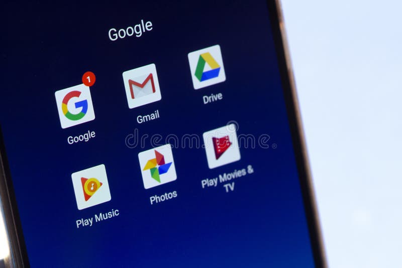 Google Application Icon on Smartphone Screen Close-up. Belgorod ...