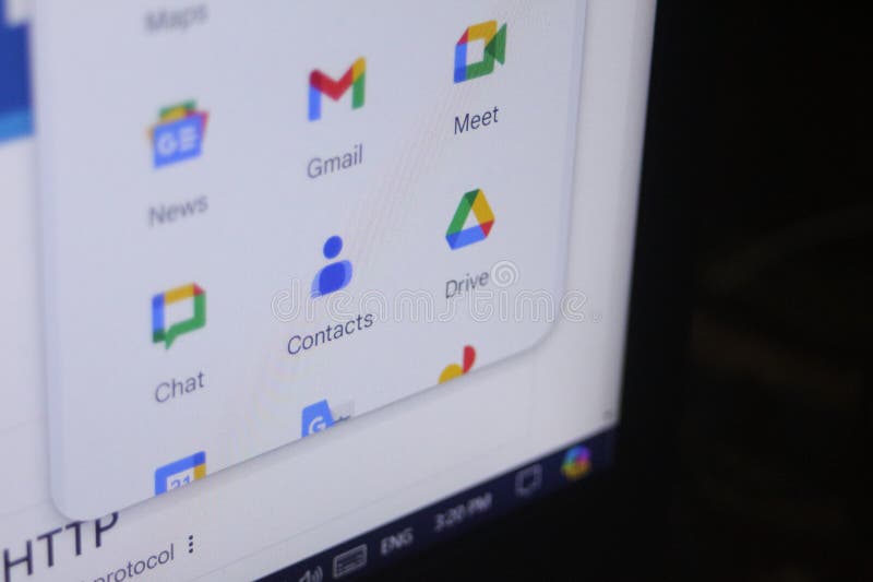 Google Apps Menu on a Computer Screen Editorial Stock Photo - Image of ...