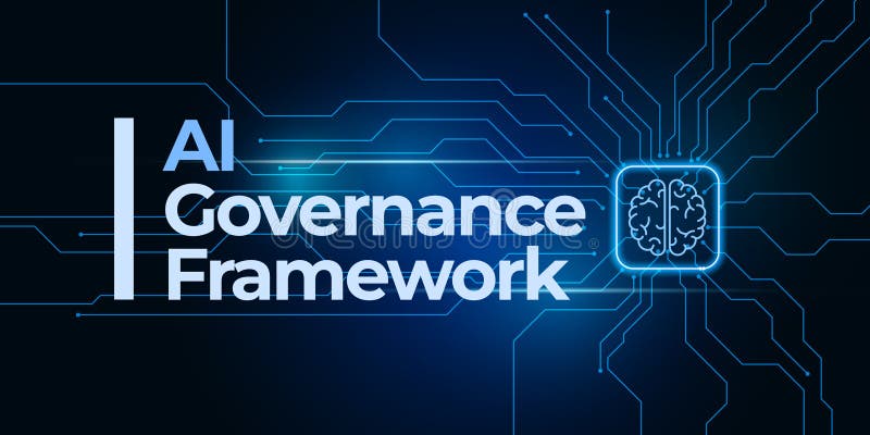 AI Governance Framework Illustration Banner. Stock Vector ...