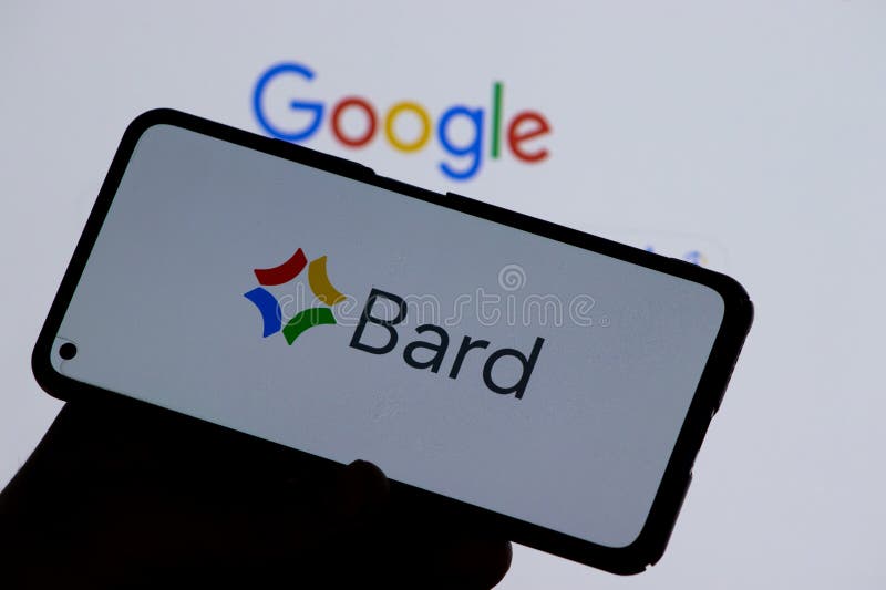 Google Bard Logo on Mobile Device. AI Chatbot Technology Editorial ...
