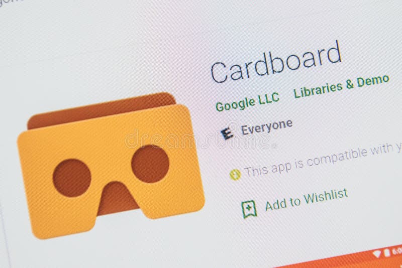 Google Cardboard App Icon. Selective Focus. Editorial Stock Image ...