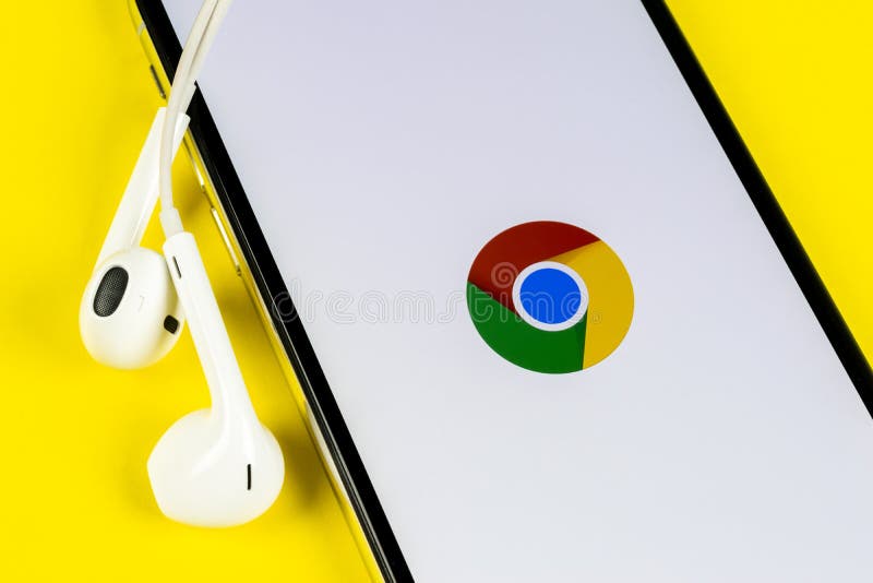 Google Chrome Application Icon on Apple IPhone X Screen Close-up ...