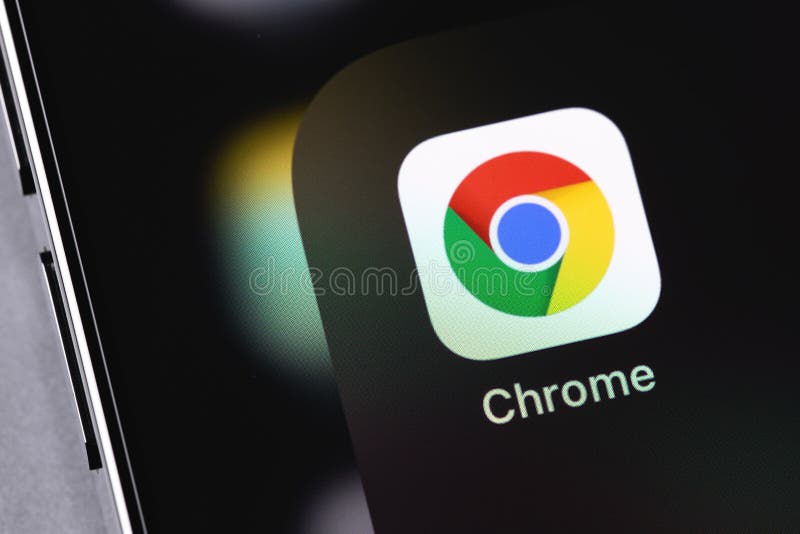 Google Chrome Browser Mobile Icon App on Screen Smartphone IPhone ...