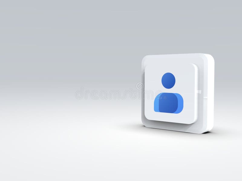 Google Contact App 3d Render, White Background Isolated Button Side ...