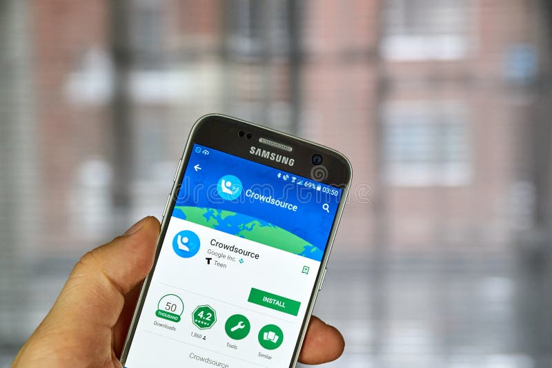 Google Crowdsource app foto editorial. Imagem de social - 84174541