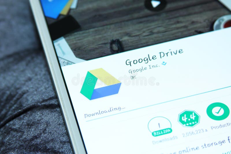 Google Drive Application Thumbnail / Logo on an Android Smartphone ...