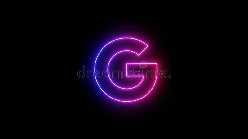 Google G Dark Night Glowing Logo in Neon Light Neon Sign and Neon Light ...