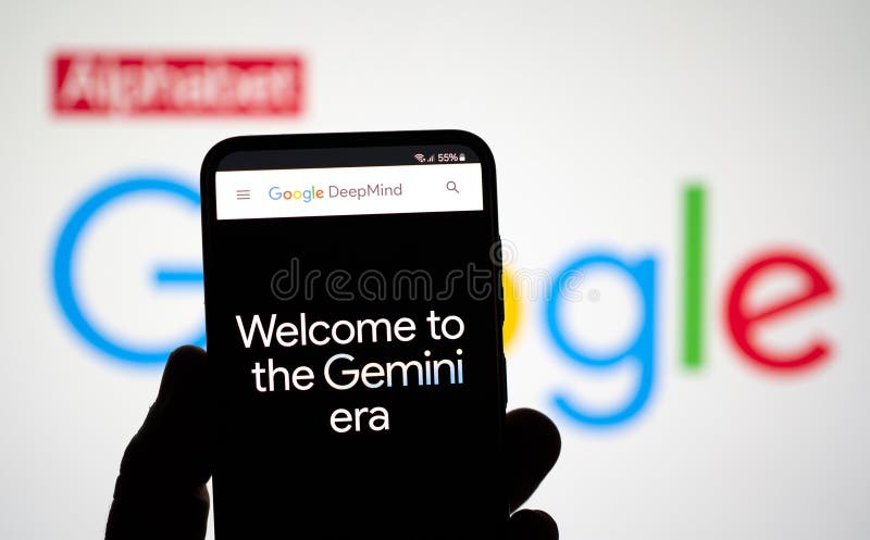 Google Gemeni AI Project Displayed on Mobile Device Editorial ...