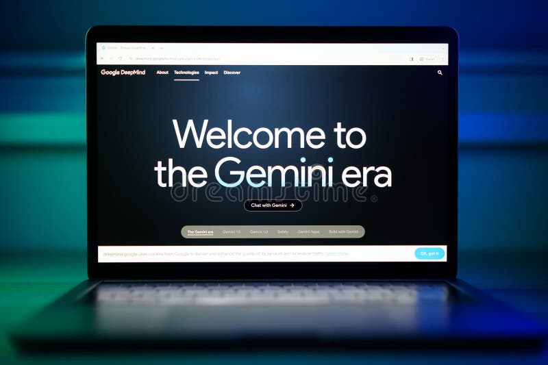 Google Gemini Artificial Intelligence Chatbot on Computer Screen ...