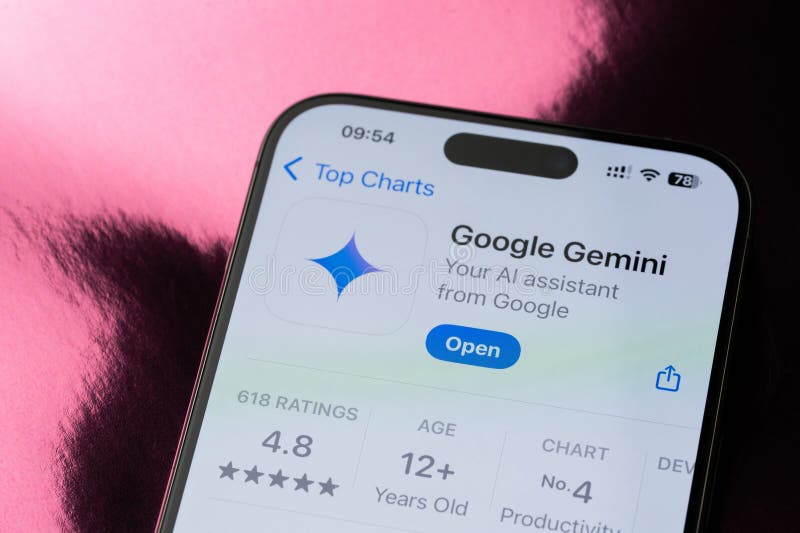 Google Gemini Mobile Application Ranking Editorial Stock Photo - Image ...