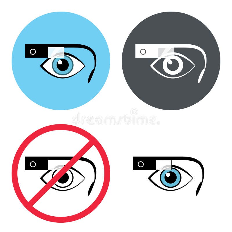 Google glasses icon set stock vector. Illustration of smart - 41937584