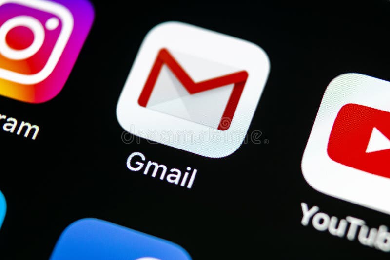 Google Gmail Application Logo on White Apple IPhone 5s Display ...