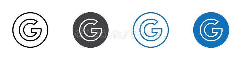 Google Icon Flat Editable Icon Mark Set Stock Vector - Illustration of ...