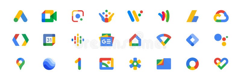 Google LLC. Apps from Google. Official Logotypes of Google Apps ...