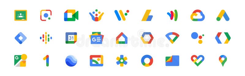 Google LLC. Apps from Google. Official Logotypes of Google Apps ...