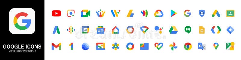 Google LLC. Apps from Google. Official Logotypes of Google Apps ...