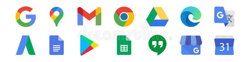 Google LLC. Apps from Google. Official Logotypes of Google Apps ...