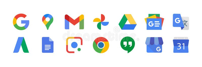 Google LLC. Apps from Google. Official Logotypes of Google Apps ...