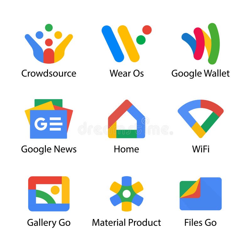 Google LLC. Apps from Google. Official Logotypes of Google Apps ...