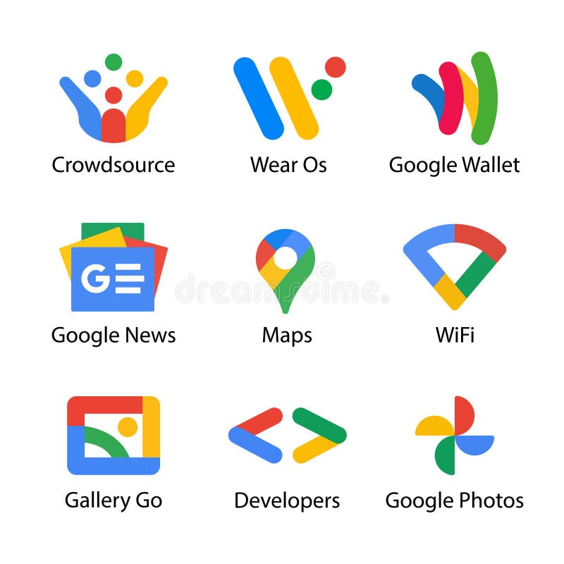 Google LLC. Apps from Google. Official Logotypes of Google Apps ...