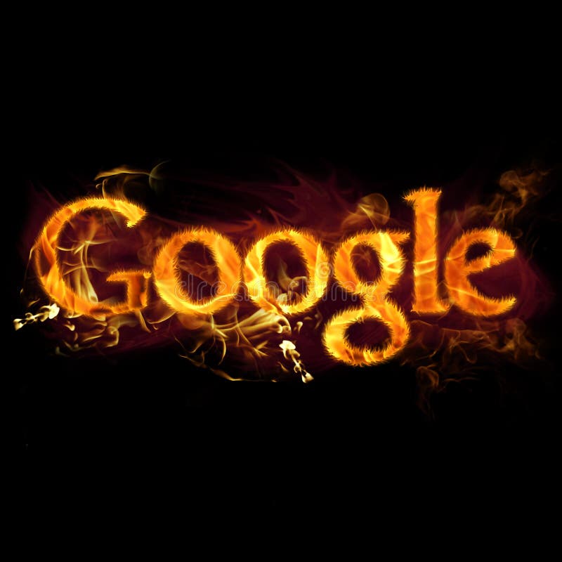 Google Logo on Fire editorial image. Illustration of site - 45467180