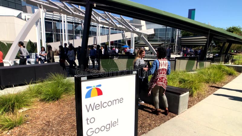 Google Logo at Googleplex Headquarters Main Office Stock Video - Video ...