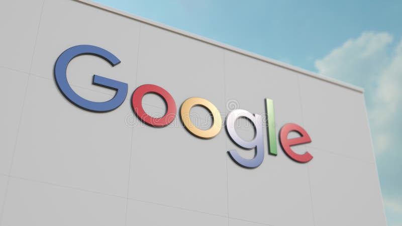 Google Logo on the Wall. Editorial 3D Rendering Editorial Photo ...