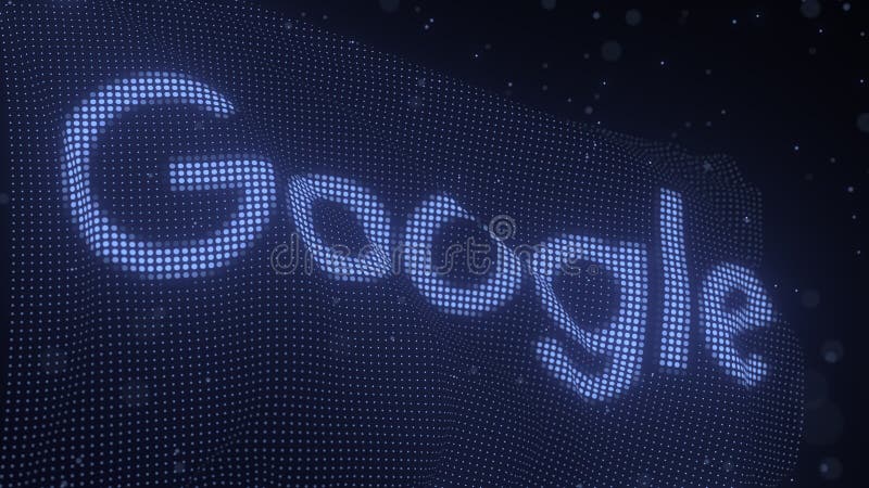 GOOGLE Logo on a Waving Digital Flag, Editorial 3d Rendering Editorial ...